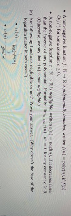 Solved • A non-negative function f: N → Ris polynomially | Chegg.com