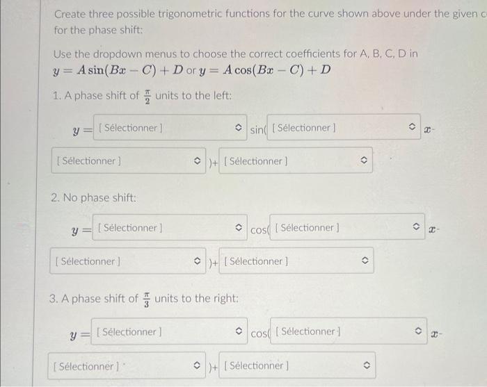 Solved Create Three Possible Trigonometric Functions For The