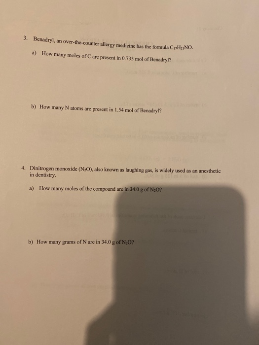 Solved Chemistry 51 Name: CHEMICAL CALCULATIONS Exit Ticket | Chegg.com