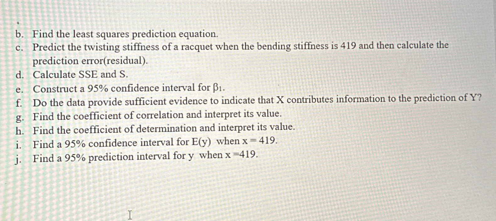 Solved b. ﻿Find the least squares prediction equation.c. | Chegg.com