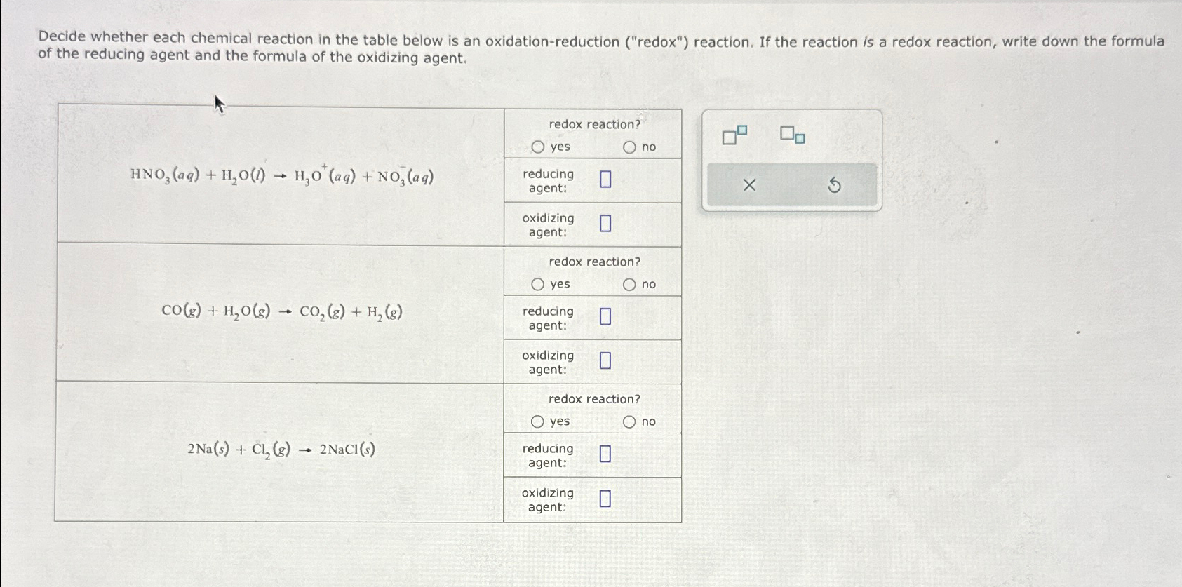 Solved Decide Whether Each Chemical Reaction In The Table