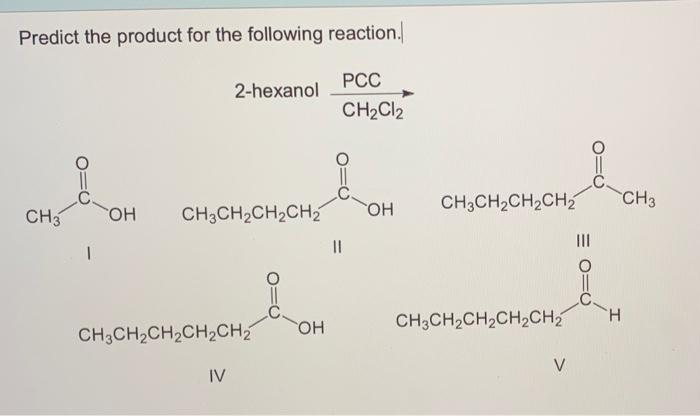 Solved Predict the product for the following reaction. | Chegg.com