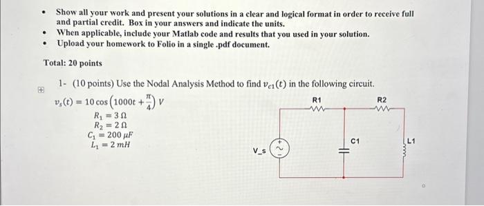 Solved - Show all your work and present your solutions in a | Chegg.com
