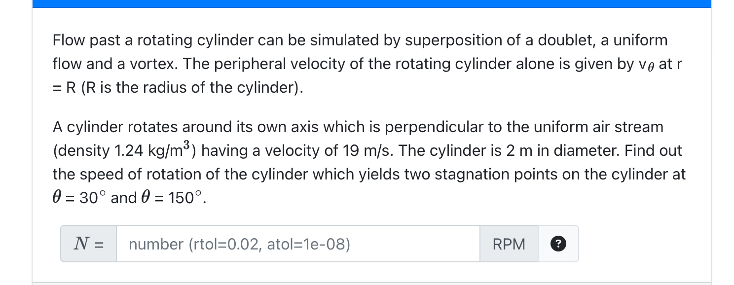 Solved Flow past a rotating cylinder can be simulated by | Chegg.com