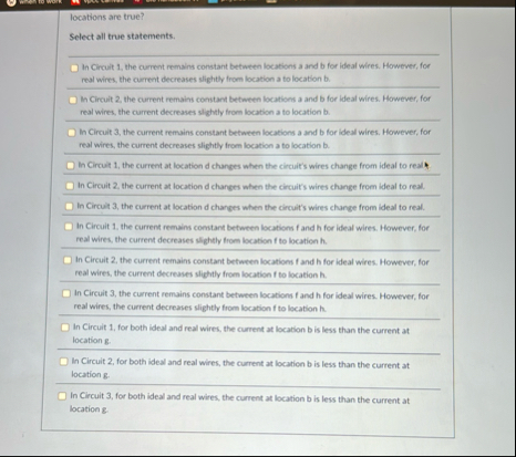 Solved locations are true?Select all true statements.In | Chegg.com