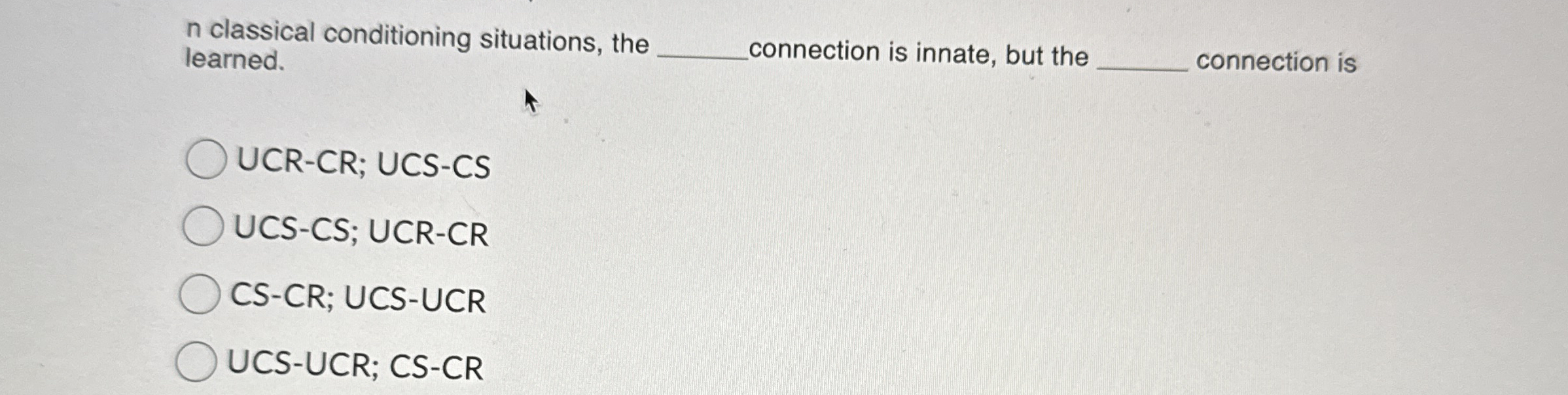Solved n classical conditioning situations, | Chegg.com