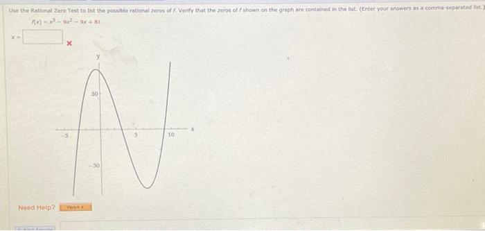 Solved Use the Rational Zero Test to list the possible | Chegg.com