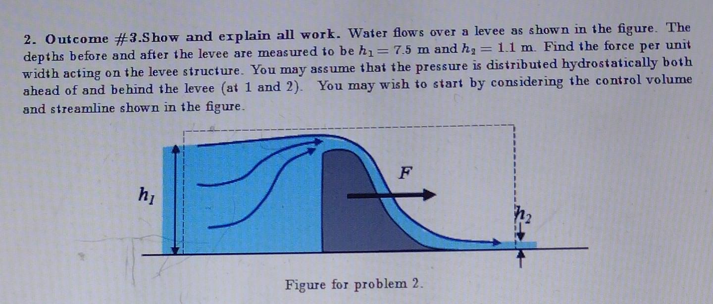 Solved 2. Outcome \#3.Show and explain all work. Water flows | Chegg.com