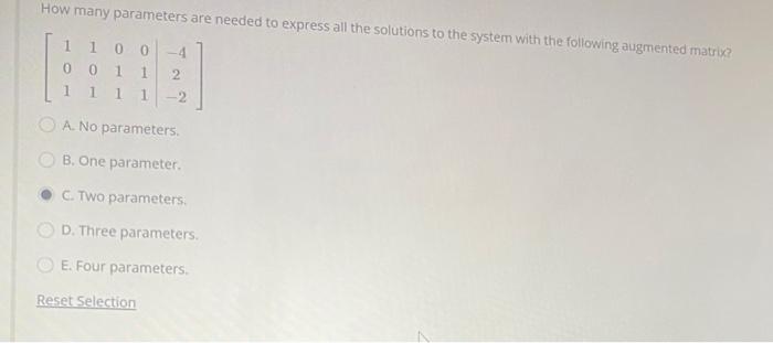 Solved How many parameters are needed to express all the | Chegg.com