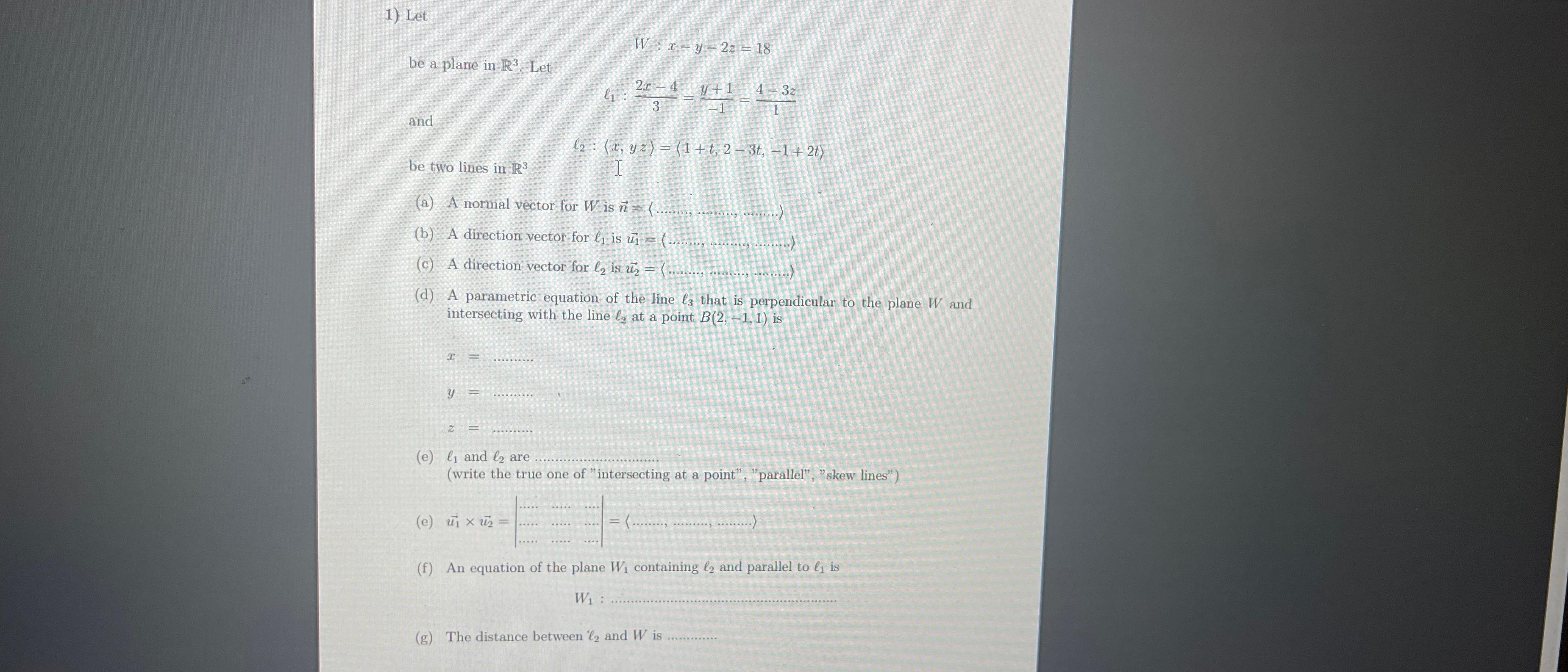 Solved Let\\nbe a plane in R^(3). | Chegg.com