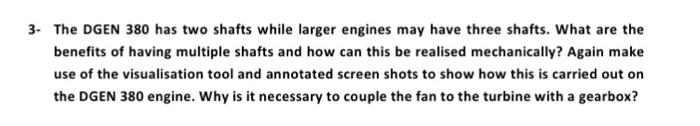 Solved 3. The DGEN 380 has two shafts while larger engines | Chegg.com
