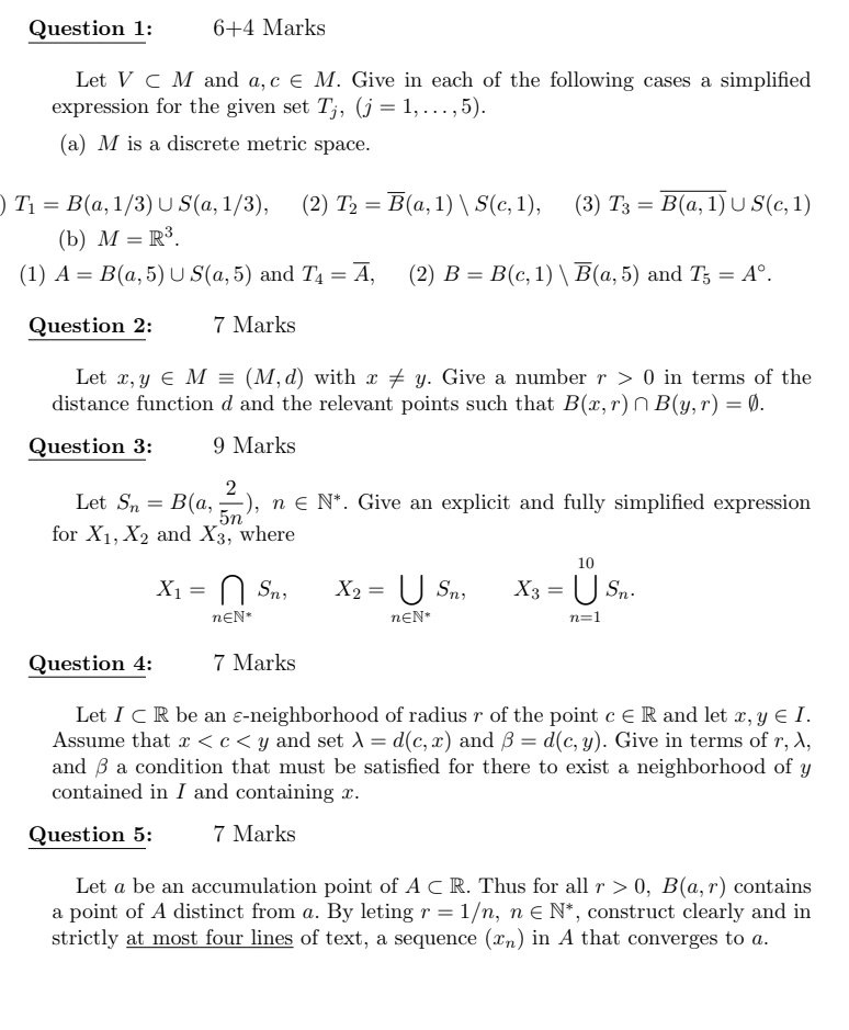 Solved Question 1: ,6+4 ﻿MarksLet VsubM and a,cinM. Give in | Chegg.com