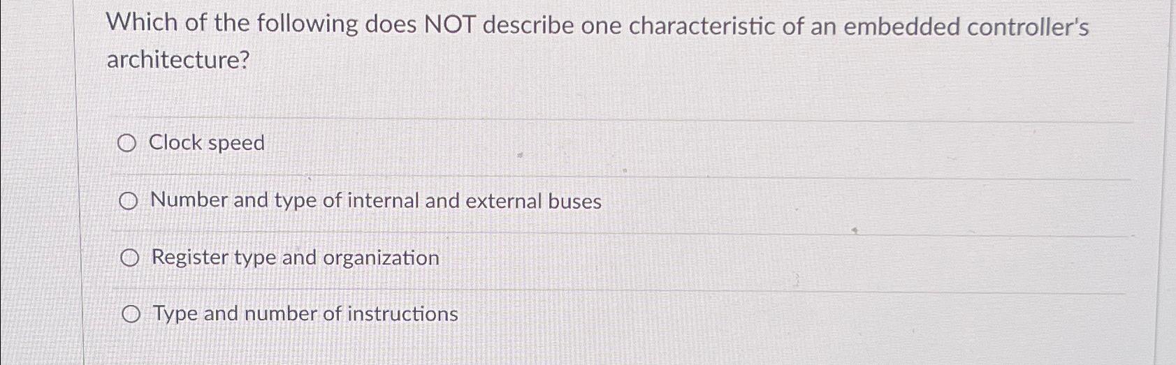 Solved Which of the following does NOT describe one | Chegg.com