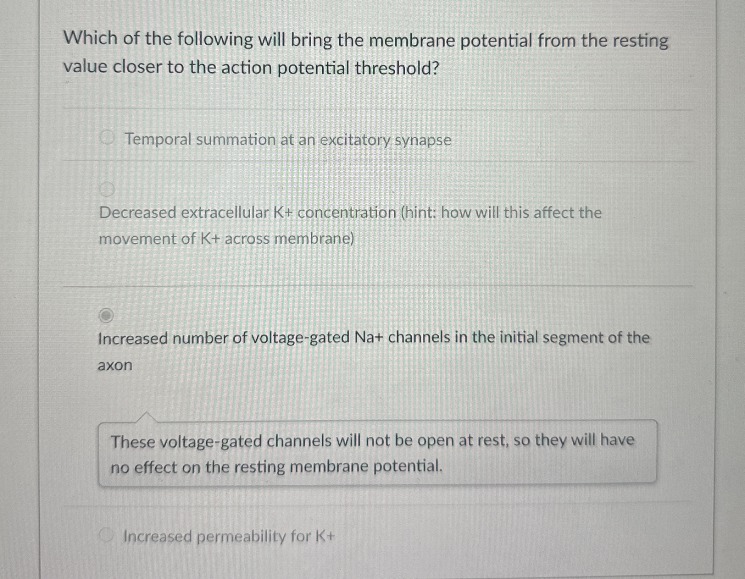 Solved Which of the following will bring the membrane | Chegg.com