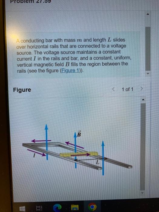 Solved A conducting bar with mass m and length L slides over | Chegg.com