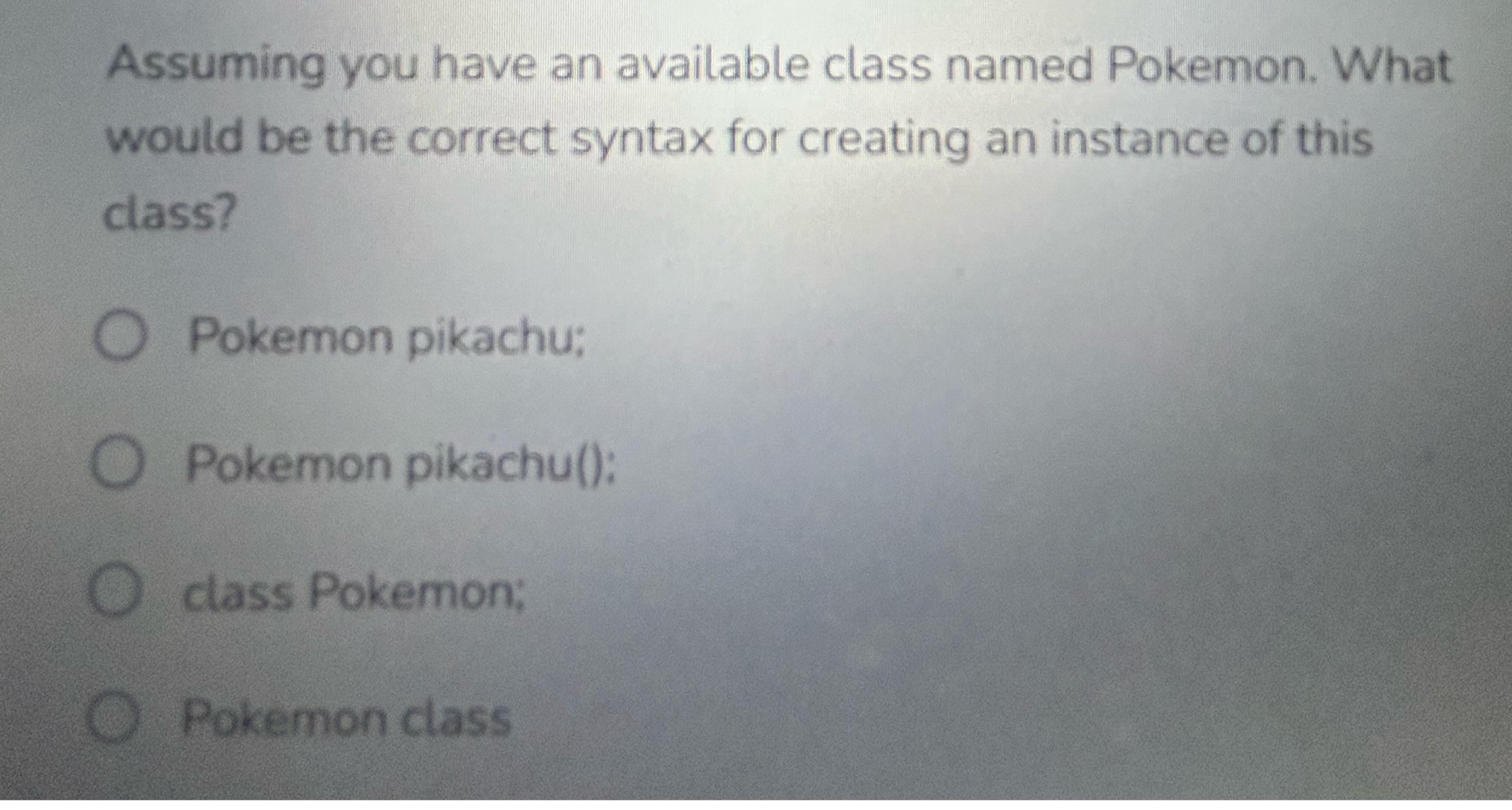 Solved Assuming you have an available class named Pokemon. | Chegg.com