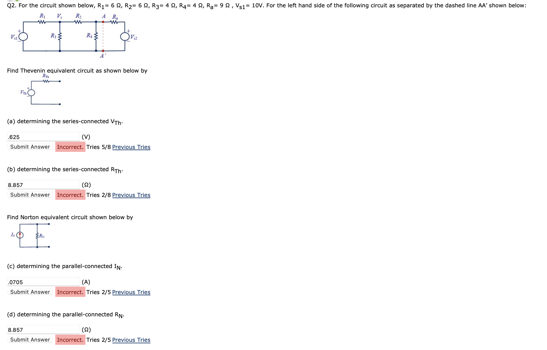 Solved Q2. ﻿For the circuit shown below, | Chegg.com