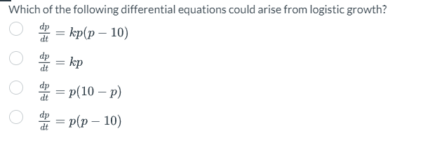 Solved Which of the following differential equations could | Chegg.com