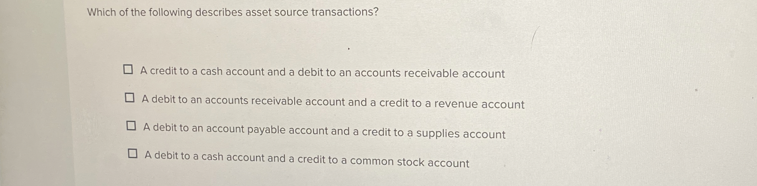 Solved Which of the following describes asset source | Chegg.com
