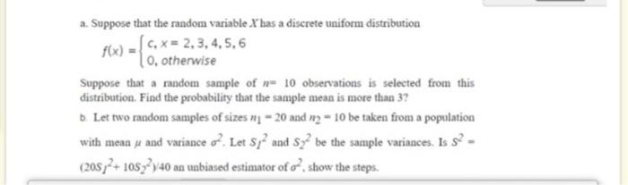 a. Suppose that the random variable X has a discrete | Chegg.com