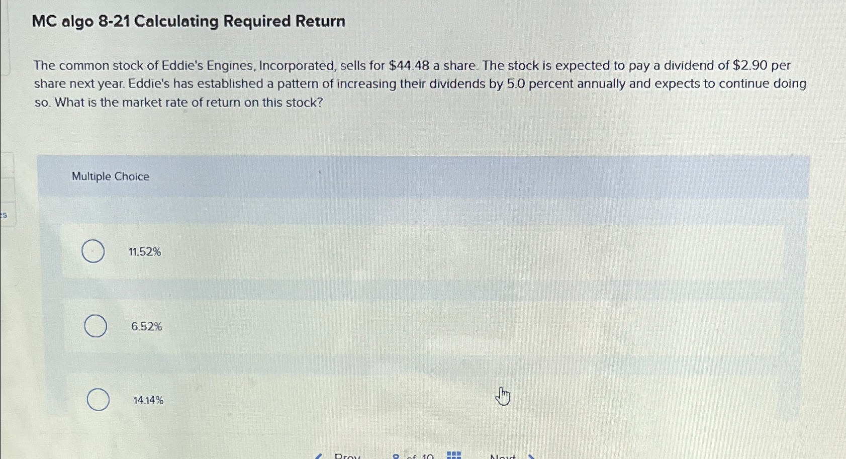 Solved MC algo 8-21 ﻿Calculating Required ReturnThe common | Chegg.com