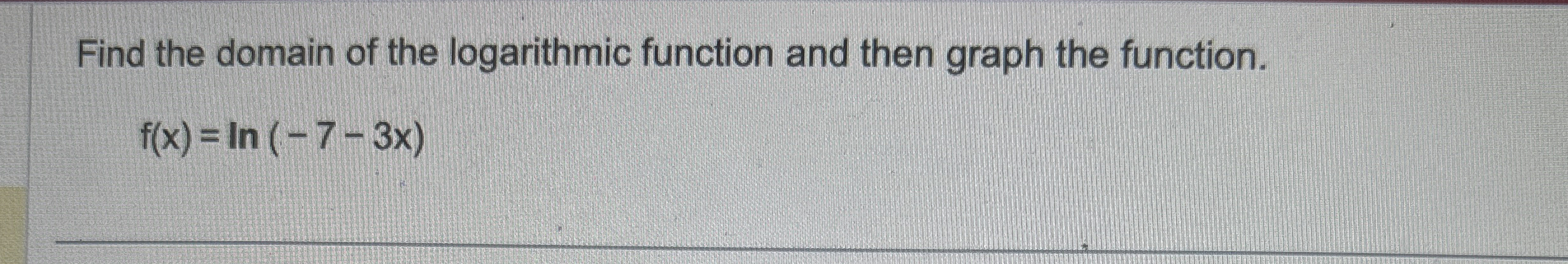 Solved Find the domain of the logarithmic function and then | Chegg.com