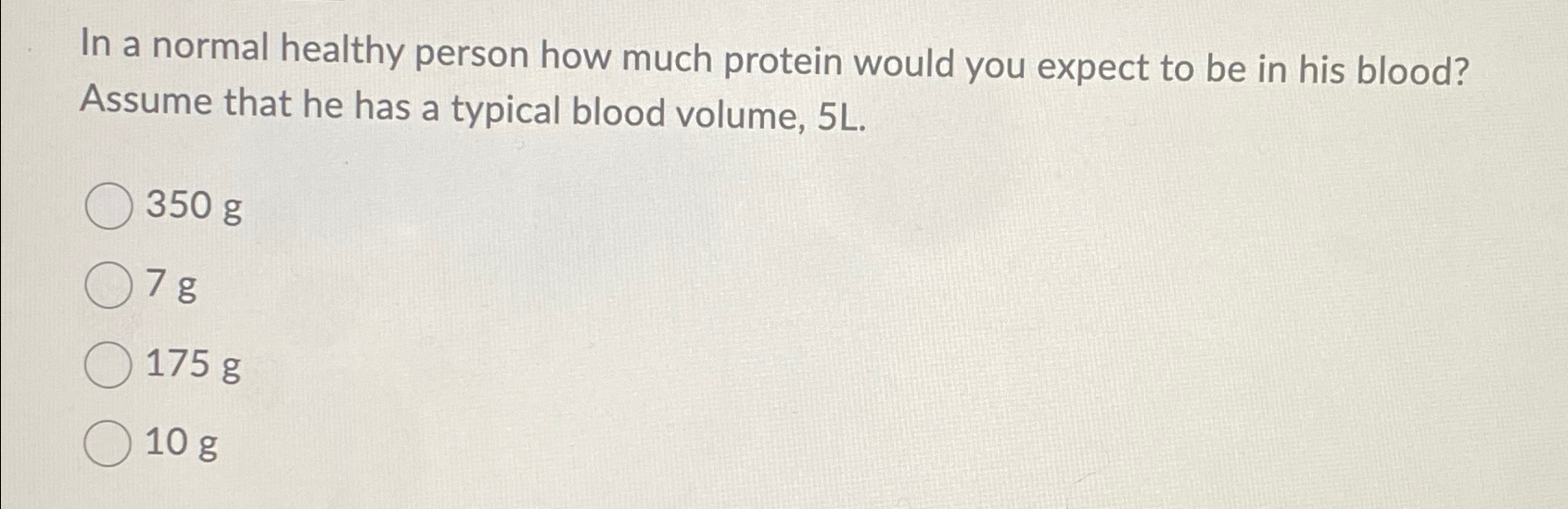 Solved In a normal healthy person how much protein would you | Chegg.com