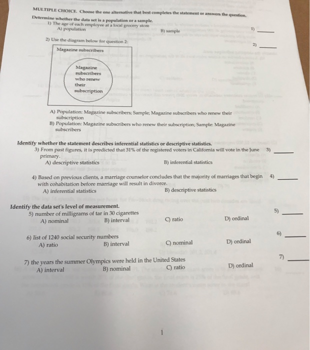 Solved MULTIPLE CHOICE. Choose the one alternative that best | Chegg.com