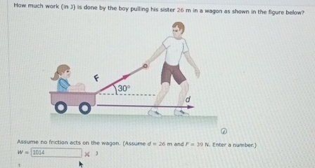 Solved How much work (in J) ﻿is done by the boy pulling his | Chegg.com