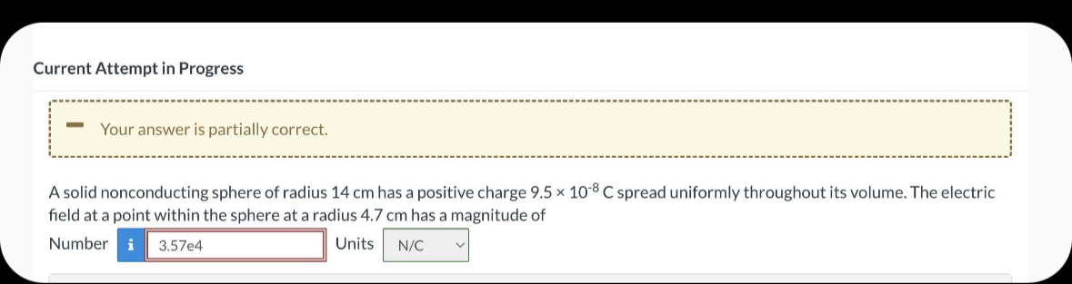 Solved A solid nonconducting sphere of radius 14cm ﻿has a | Chegg.com