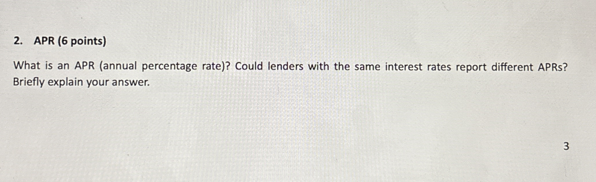 Solved APR (6 ﻿points)What is an APR (annual percentage | Chegg.com