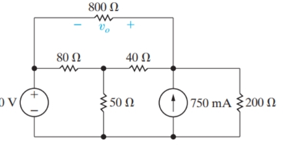 Solved ov(80 2800 2Do40 2(1)750 ﻿mA 200 2Find the current on | Chegg.com