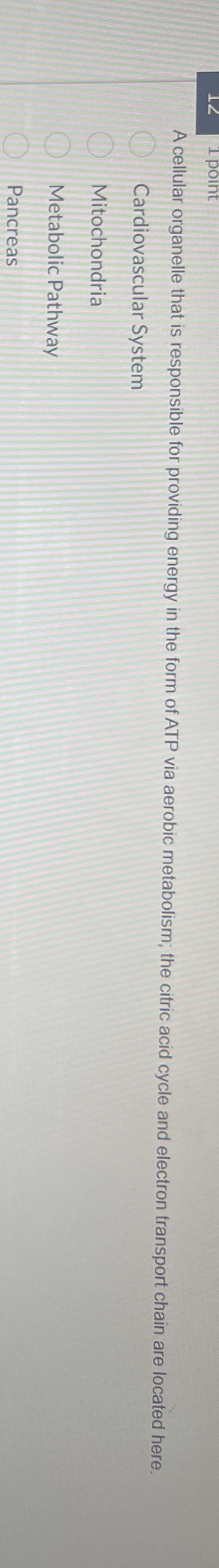 Solved A cellular organelle that is responsible for | Chegg.com