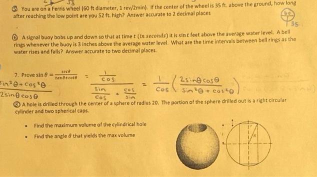 Solved 60 J3 You are on a Ferris wheel (60 ft diameter 1 | Chegg.com
