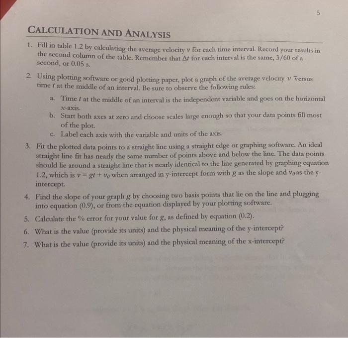 1. Fill in table 1.2 by calculating the average | Chegg.com