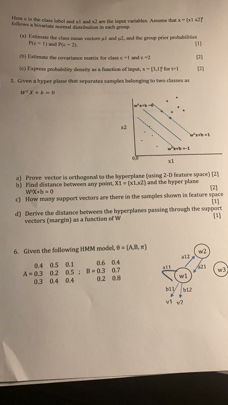 Solved A is a transition matrix between three hidden states | Chegg.com