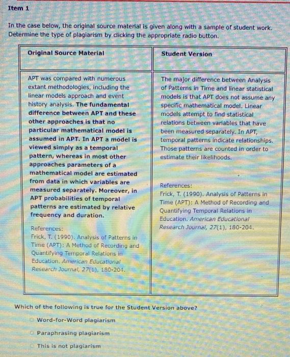 Solved Item 1 In the case below, the original source | Chegg.com