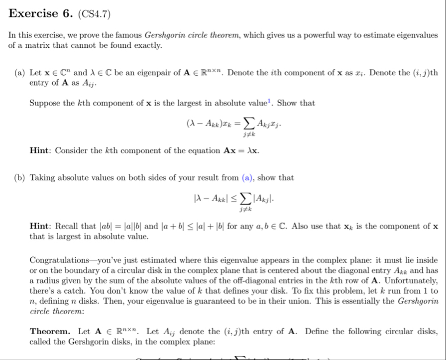 Solved Exercise 6. (CS4.7)In this exercise, we prove the | Chegg.com