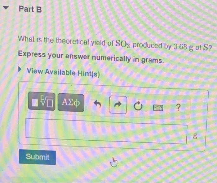 Solved Elemental S reacts with O2 to form SO3 according to | Chegg.com