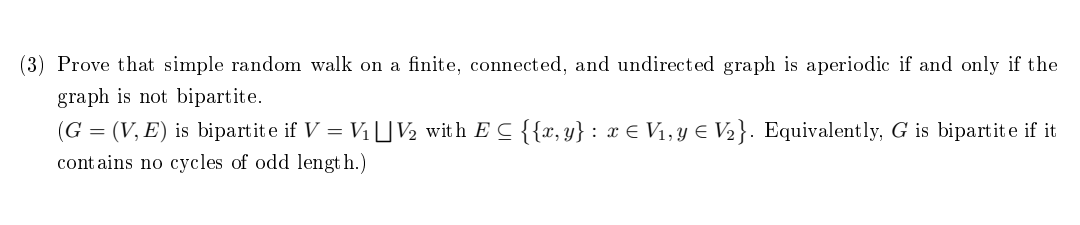 Solved 3 Prove That Simple Random Walk On A Finite 9172