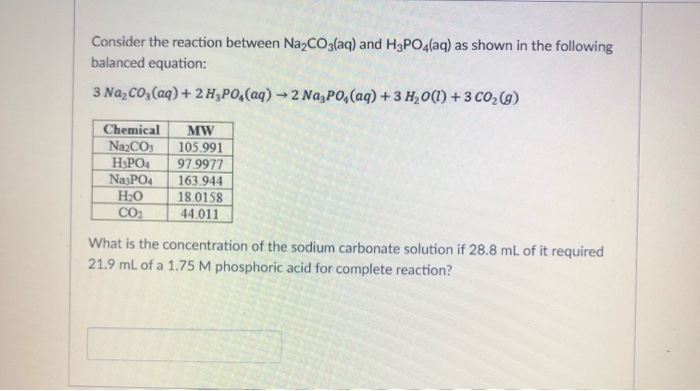 Solved Consider the reaction between Na2CO3(aq) and | Chegg.com