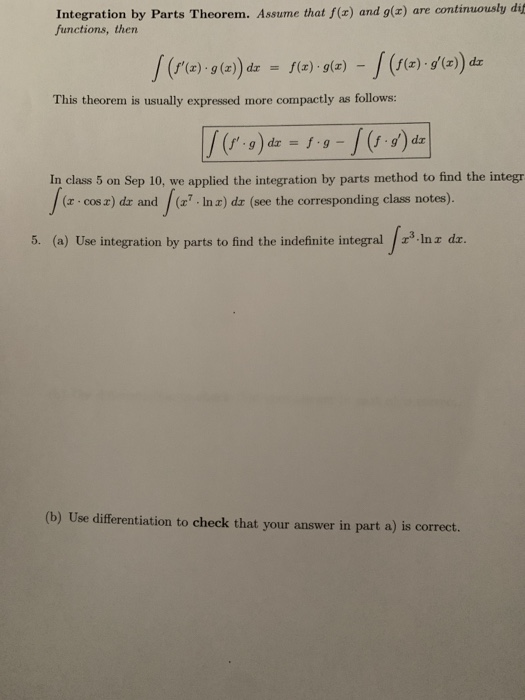 Solved Integration by Parts Theorem. Assume that f(x) and | Chegg.com