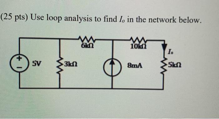 Solved (25 pts) Use loop analysis to find I. in the network | Chegg.com Solved (25 pts) Use loop analysis to find I. in the network | Chegg.com