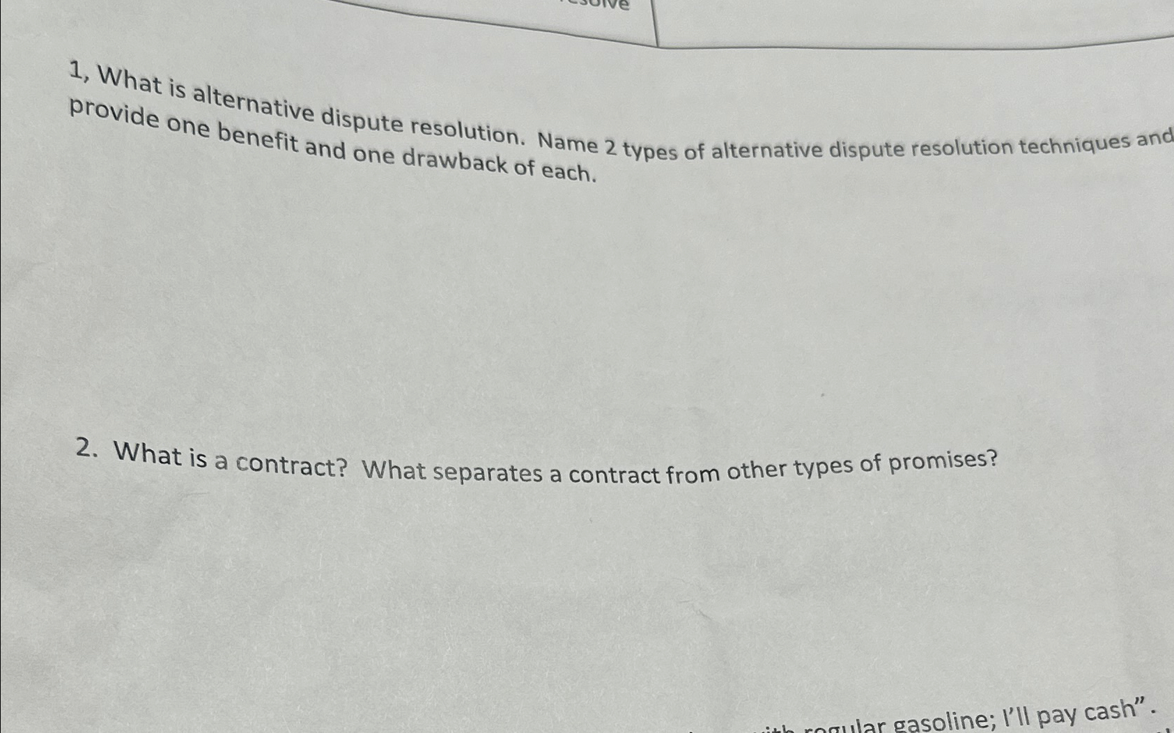 Solved What is alternative dispute resolution. Name 2 ﻿types | Chegg.com