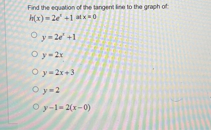 Solved Find the equation of the tangent line to the graph | Chegg.com