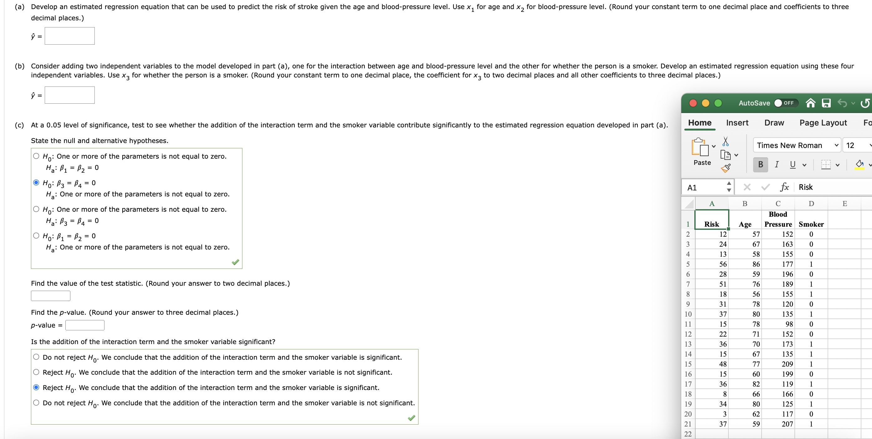 Solved decimal places.)hat(y)=independent variables. Use x3 | Chegg.com