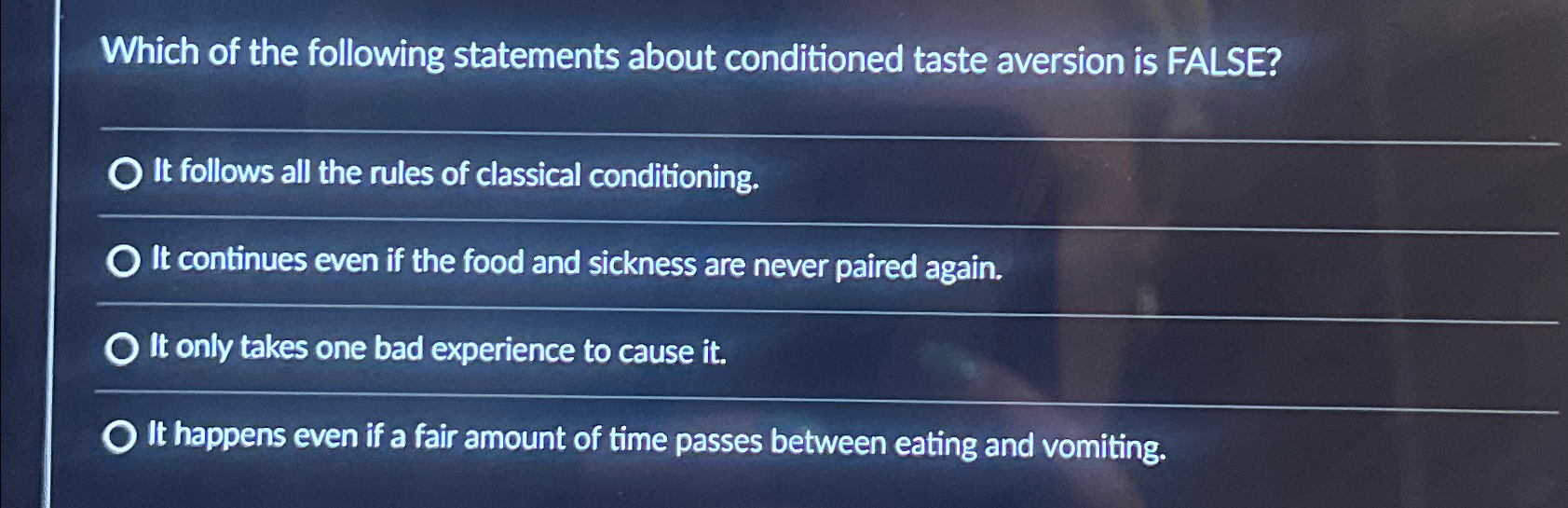Solved Which of the following statements about conditioned | Chegg.com
