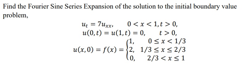 Solved Find the Fourier Sine Series Expansion of the | Chegg.com