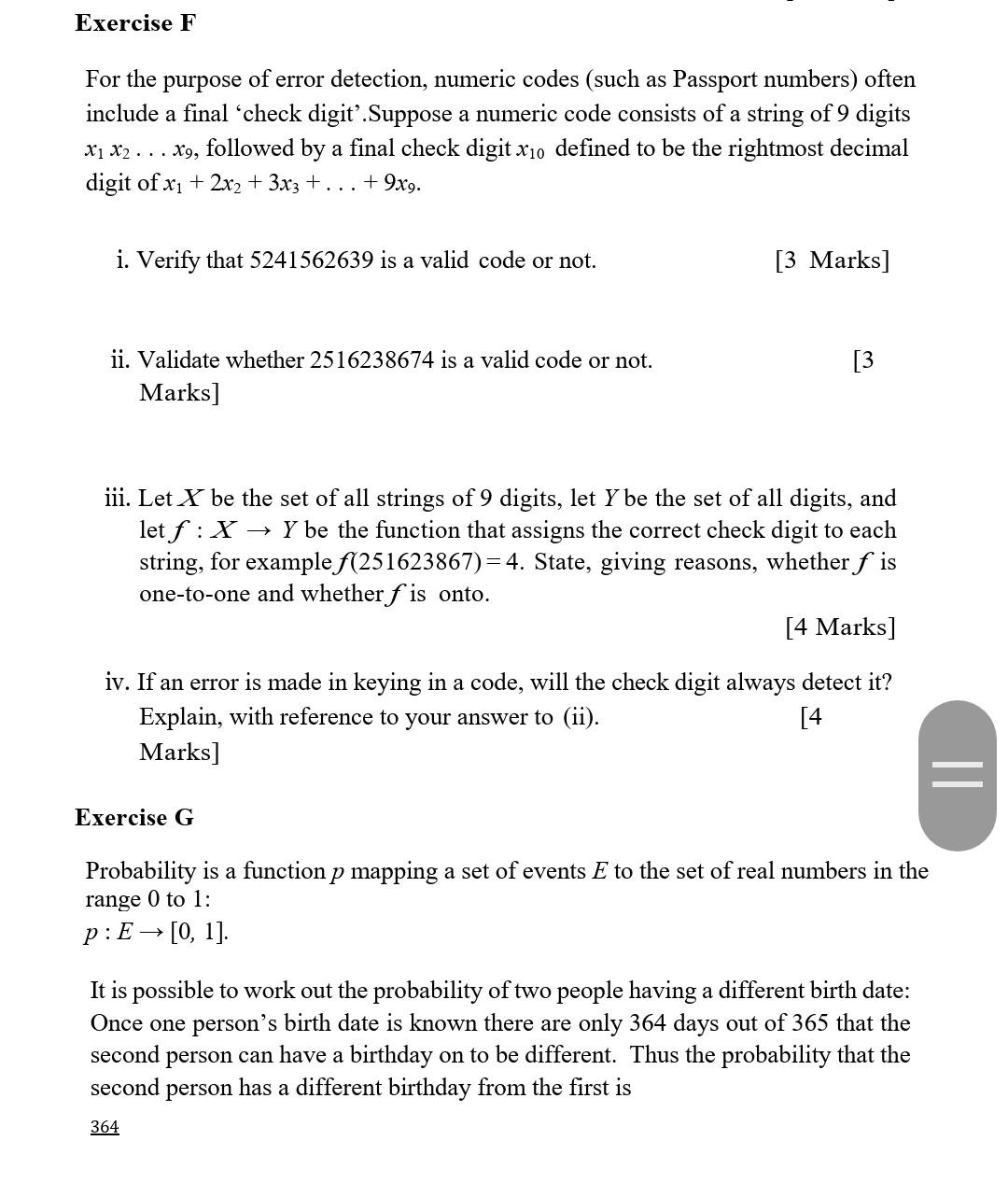 Solved For the purpose of error detection, numeric codes | Chegg.com
