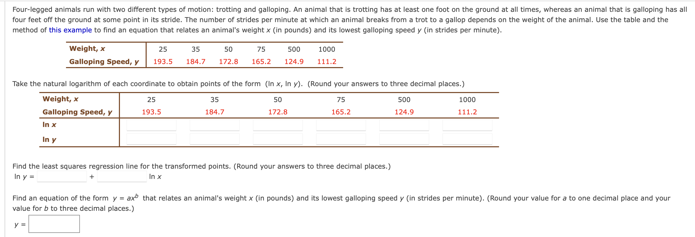 Solved Four-legged animals run with two different types of | Chegg.com